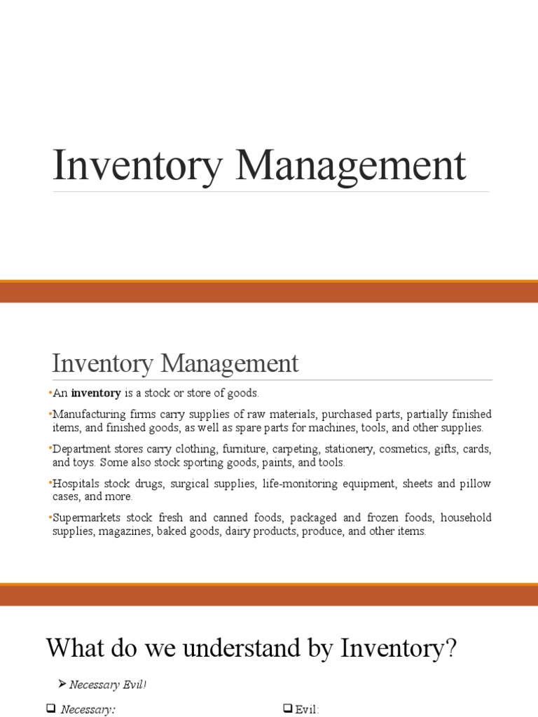 Inventory Management | PDF | Inventory | Business
