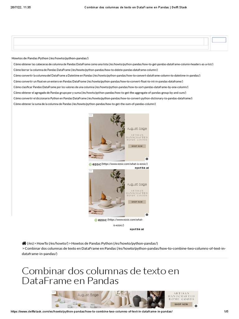 Combinar Dos Columnas de Texto en DataFrame en Pandas - Delft Stack | PDF | Ingeniería ...