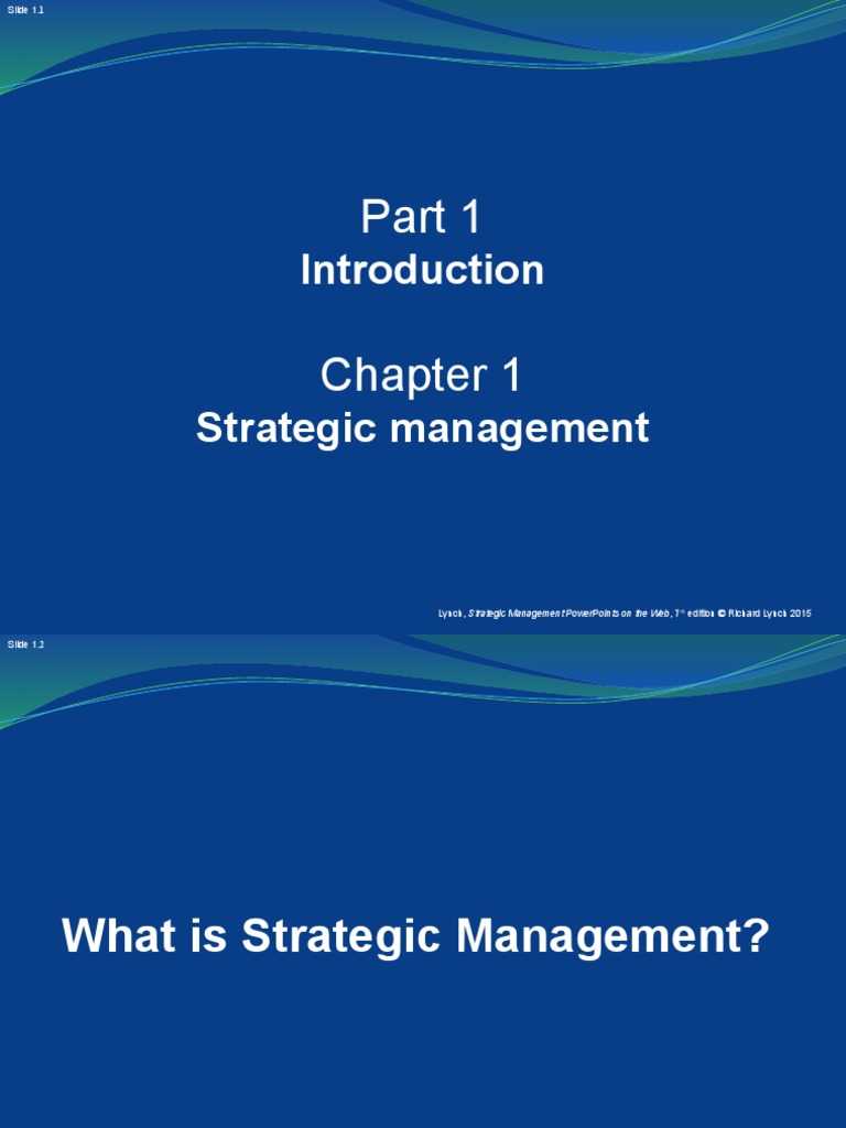 SM Chapter01 | Download Free PDF | Strategic Management | Business