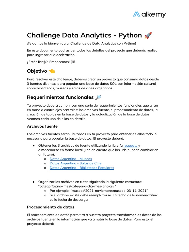 Challenge Data Analytics Con Python | PDF | Bases de datos | SQL