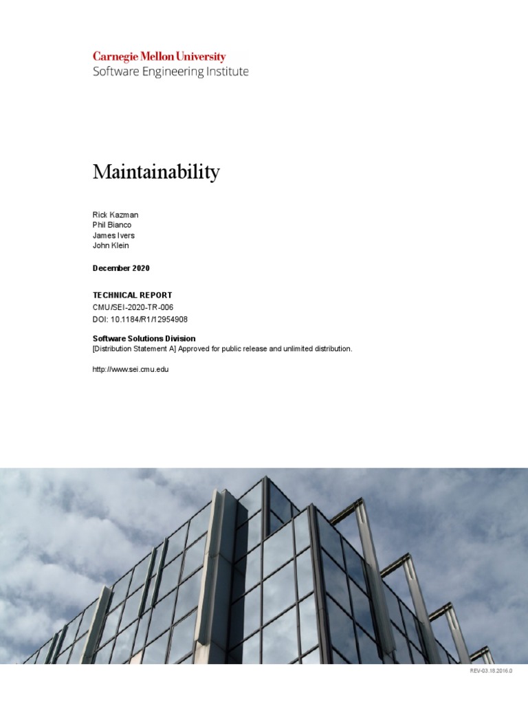 Maintainability: Rick Kazman Phil Bianco James Ivers John Klein | PDF ...
