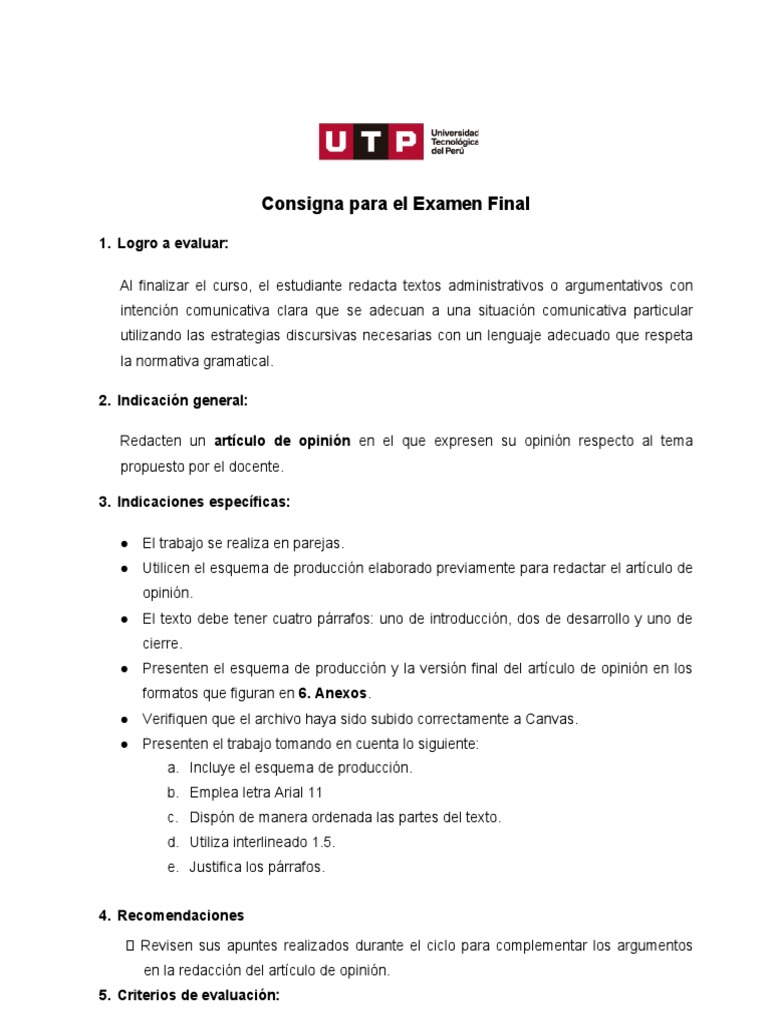 Consigna para El Examen Final Grupo 14 | PDF | Gobierno