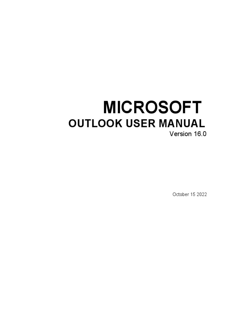 Outlook User's Manual | PDF | Microsoft Outlook | Mac Os