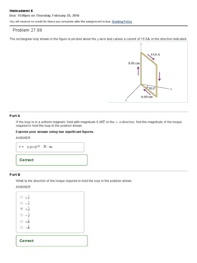 Problem 27.68: Heimadæmi 6 | PDF | Euclidean Vector | Force