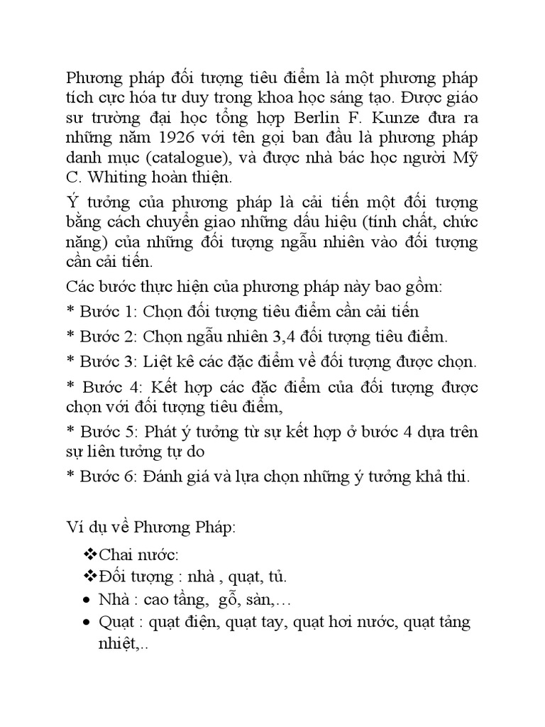 Phương pháp đối tượng tiêu điểm TDST | PDF