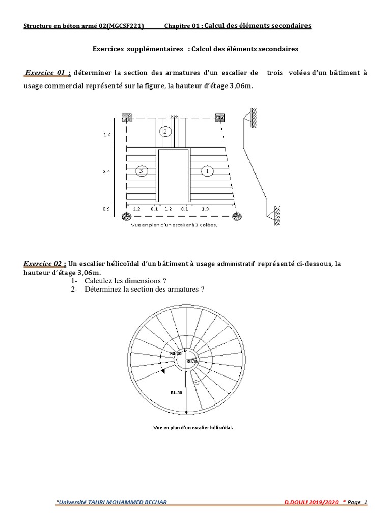 Calcul d'armatures pour escaliers | PDF | Escaliers | Béton armé