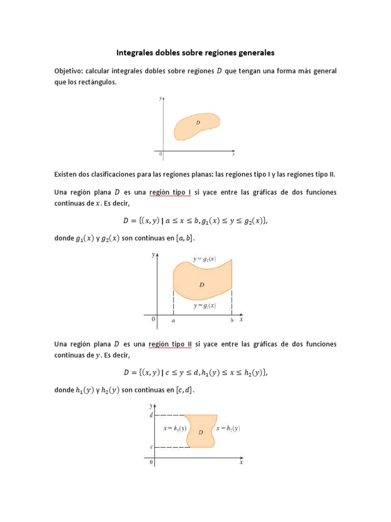Integrales Dobles Sobre Regiones Generales | PDF | Integral | Matemáticas
