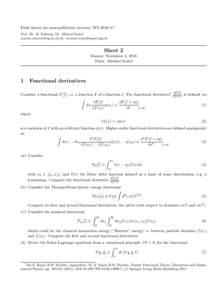Tutorial 02 | PDF | Derivative | Calculus Of Variations Tutorial 02 | PDF | Derivative | Calculus Of Variations
