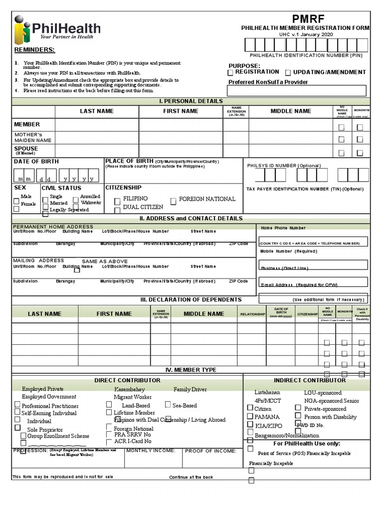 Philhealth Form | PDF | Identity Document | Birth Certificate