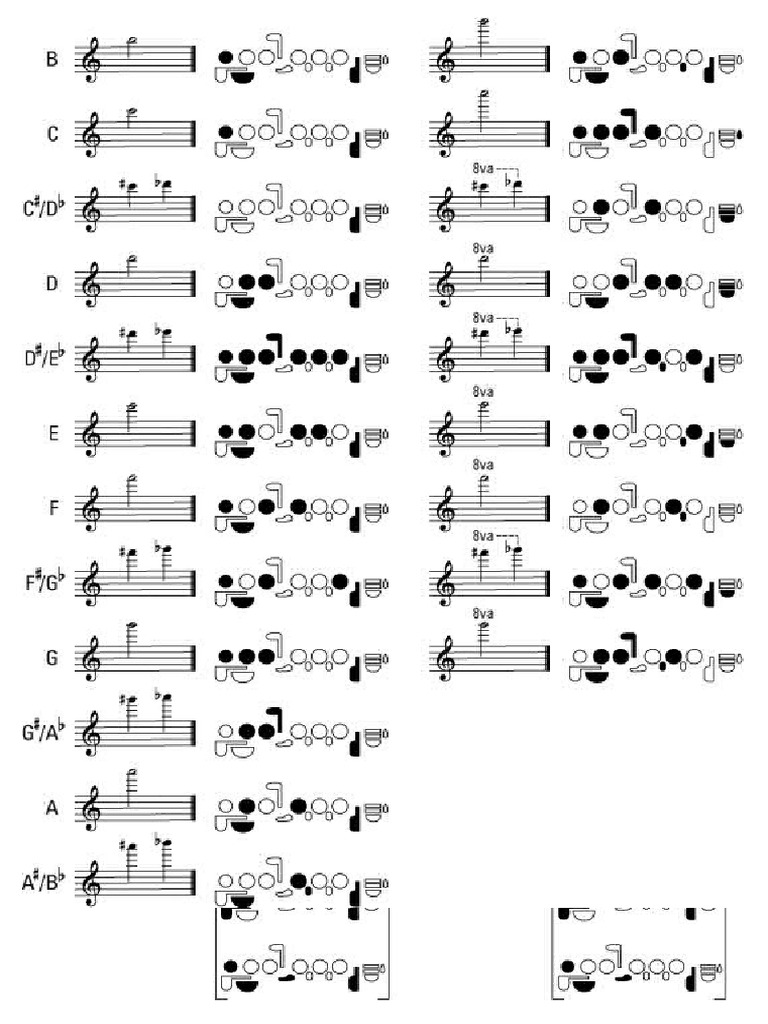 Digitação Flauta Transversal | PDF