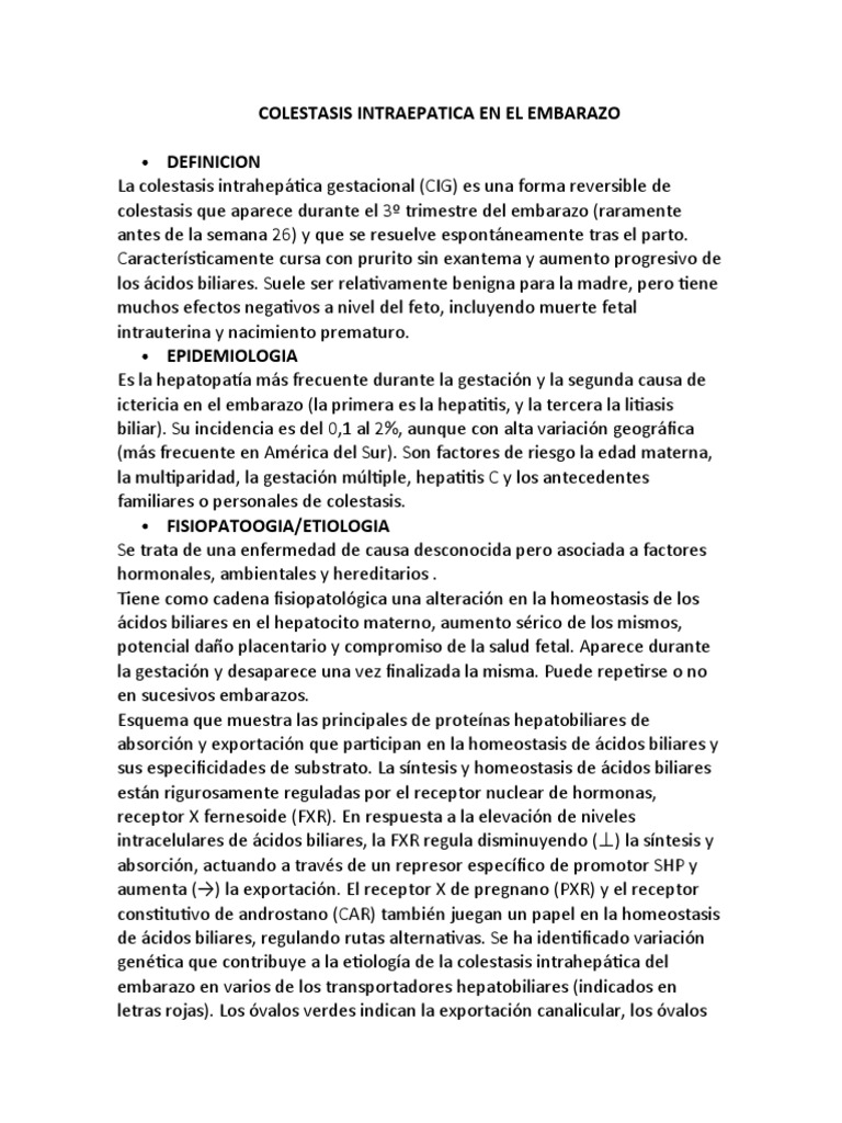 Colestasis Intrahepatica | PDF | El embarazo | Transaminasa