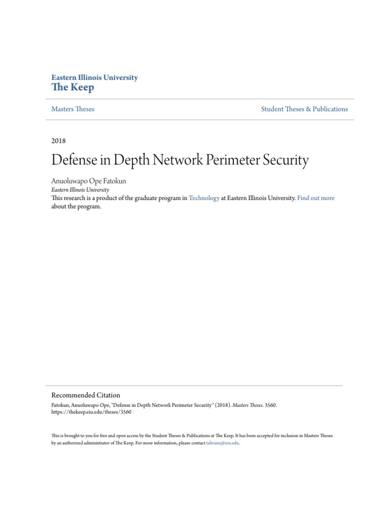 Defense in Depth Network Perimeter Security | PDF | Security | Computer Security