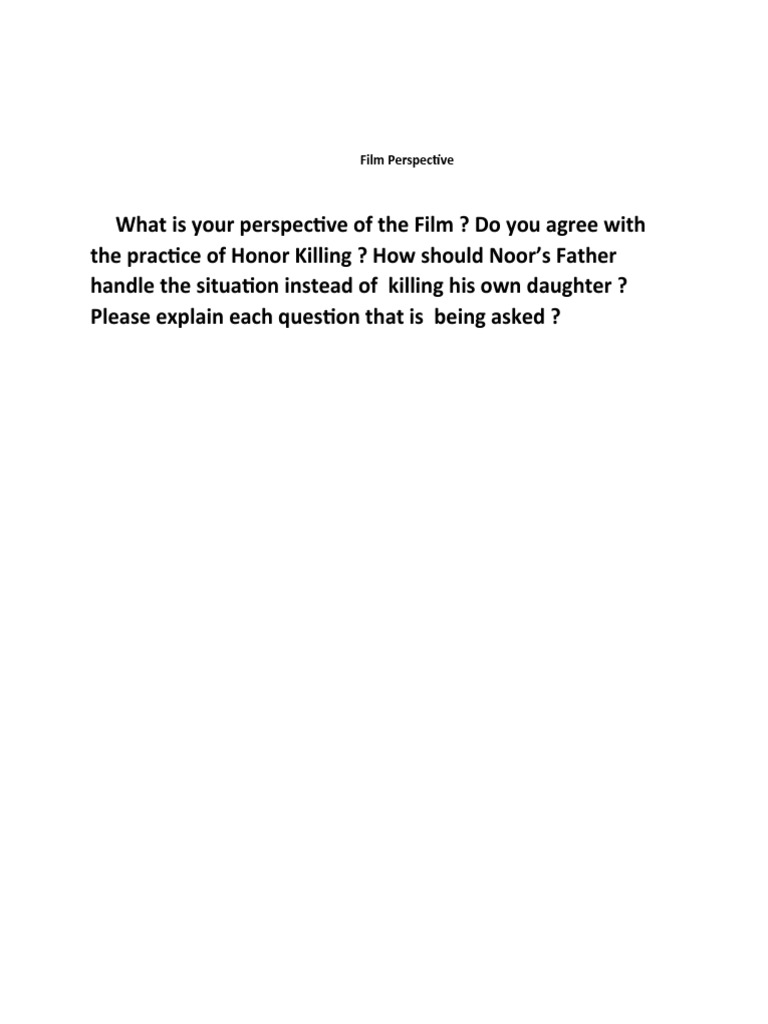 Film Perspective Questions Updated | PDF