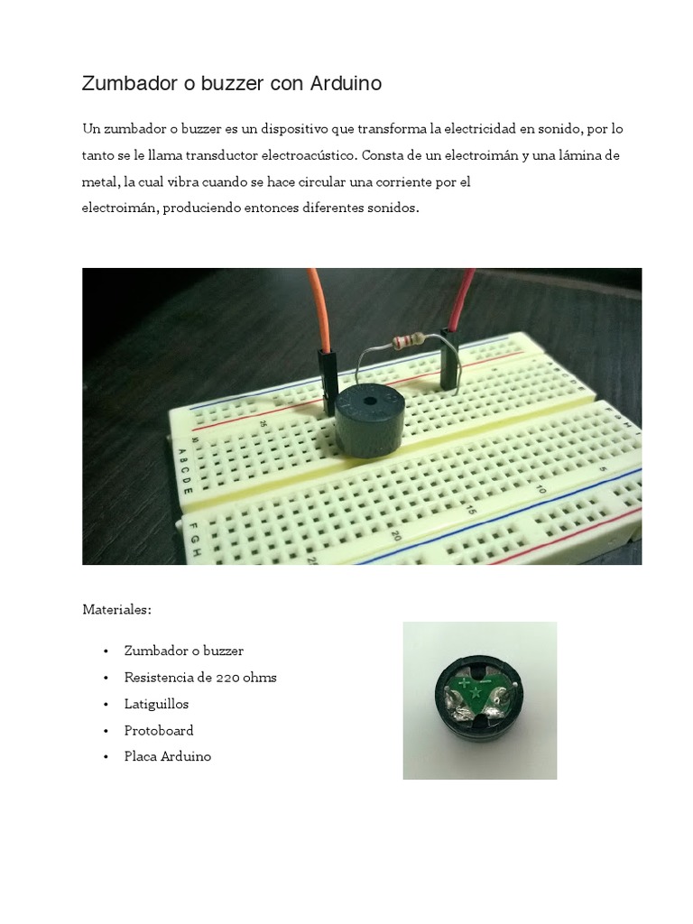 Zumbador o Buzzer Con Arduino | PDF