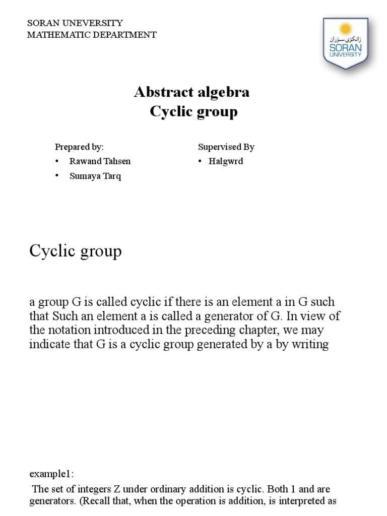 Cyclic Group | PDF