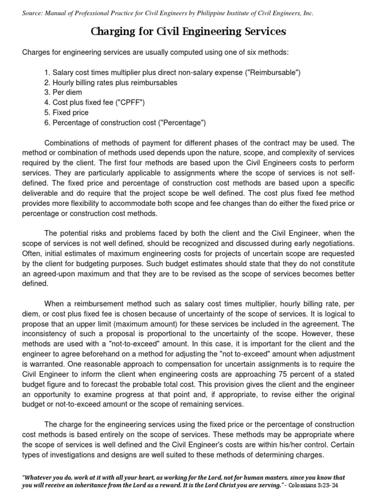 CE516 - Charging For Civil Engineering Services | PDF | Per Diem | Salary