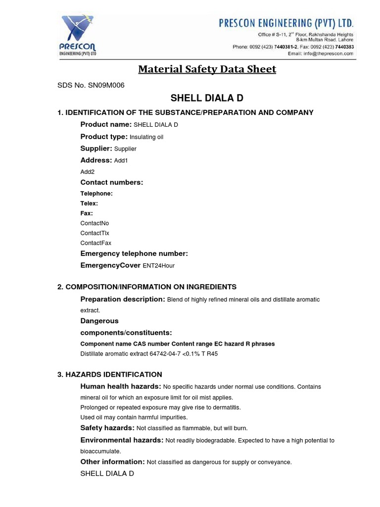 MSDS | PDF | Toxicity | Hazards