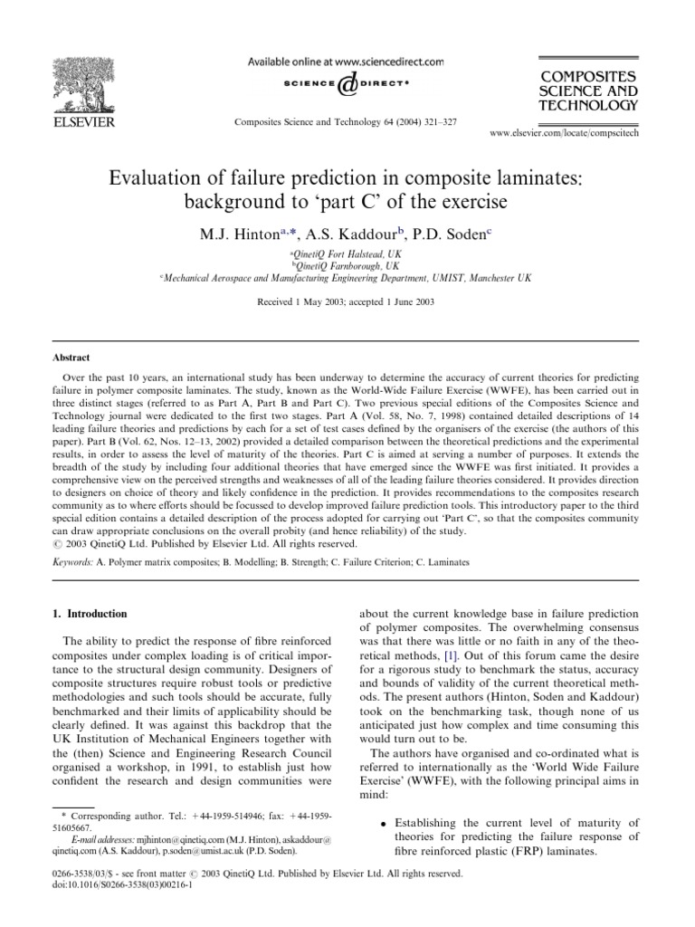 Composite Failure Prediction Analysis | PDF | Composite Material | Theory