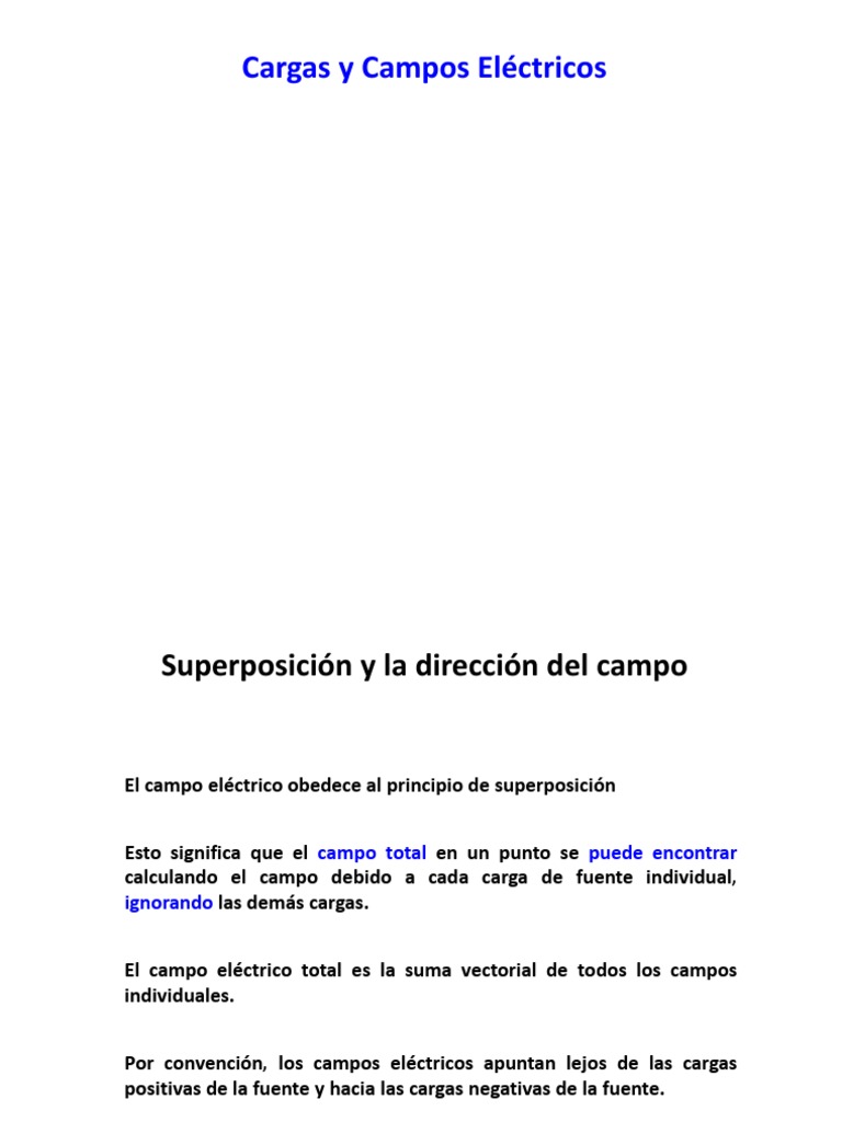 Leccion 02 Cargas y Campos Electricos - Es | PDF | Dipolo | Campo eléctrico
