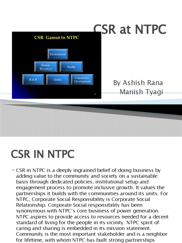 CSR at NTPC CSR RT | PDF | Corporate Social Responsibility | Business