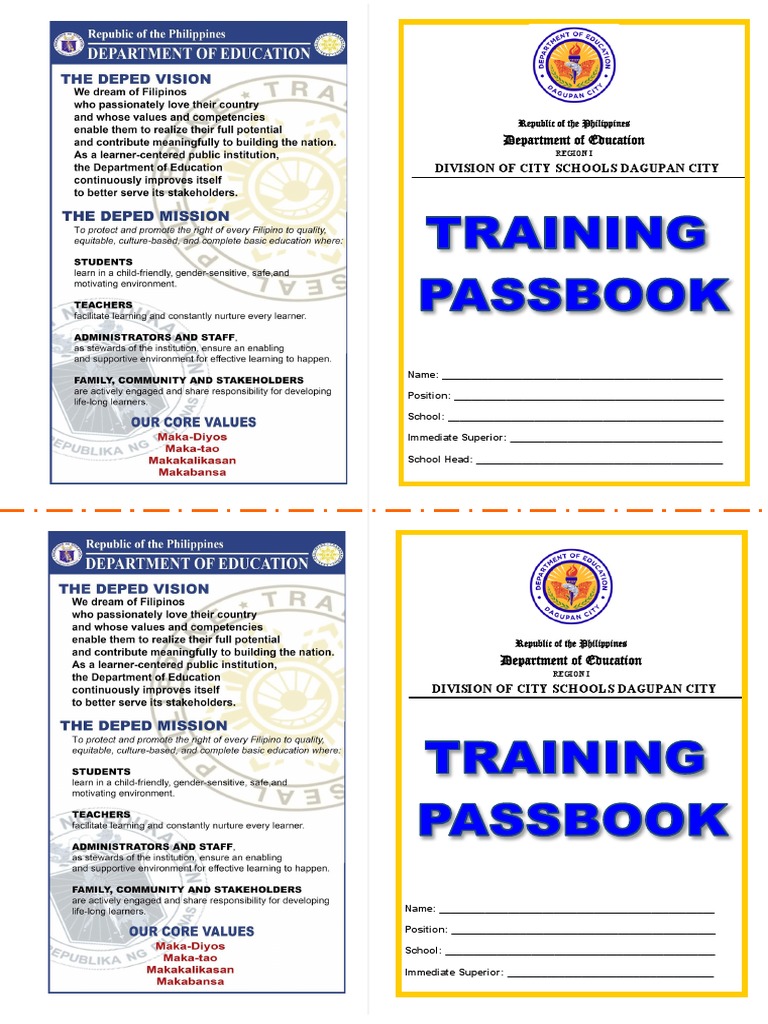 SDO Dagupan Training Passbook | PDF | Government | Asia