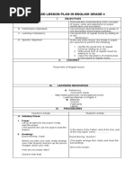 Detailed Lesson Plan English For Grade 6 | PDF