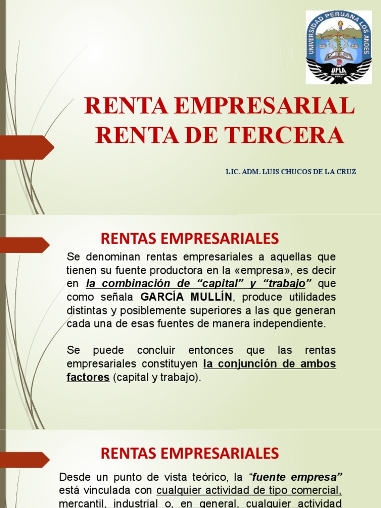 Renta Empresarial | PDF | Devengo | Costo