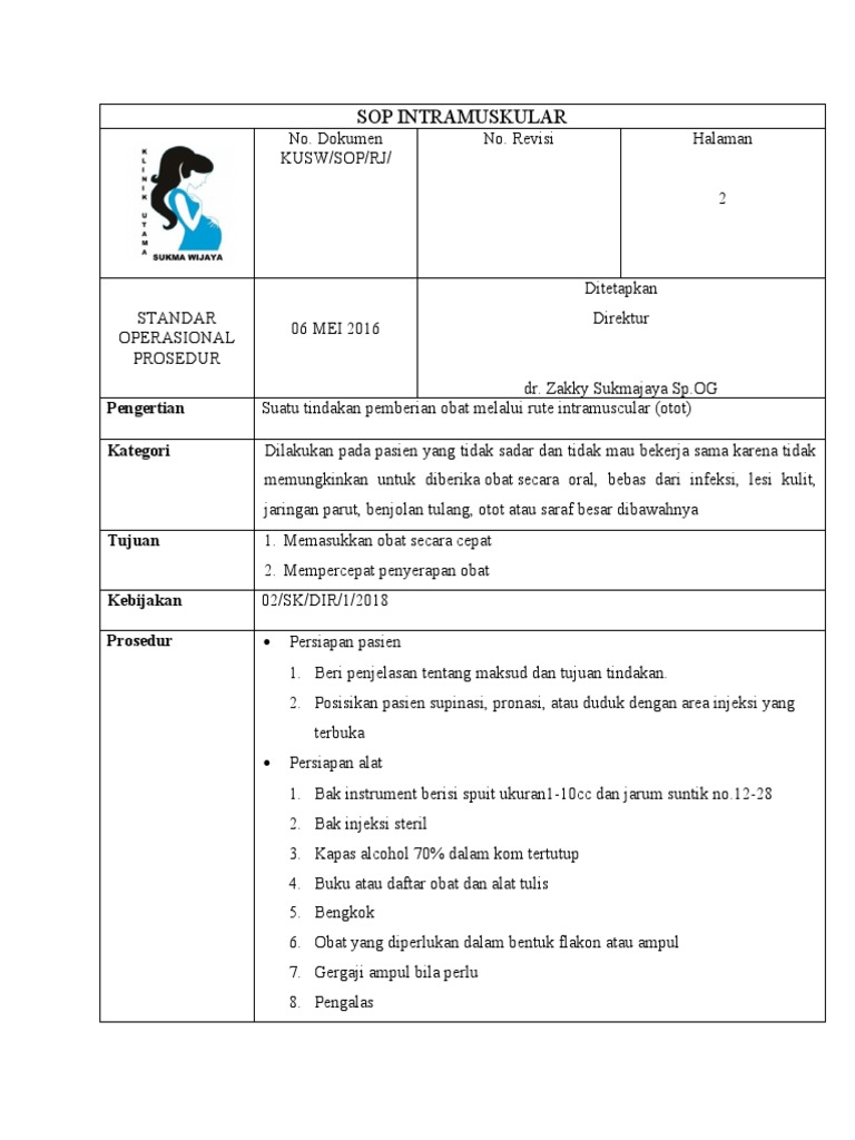 Sop Intramuskular | PDF | Kesehatan Holistik