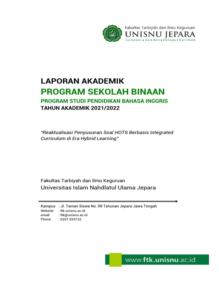 Laporan Akademik Sekolah Binaan 2021ttd | PDF