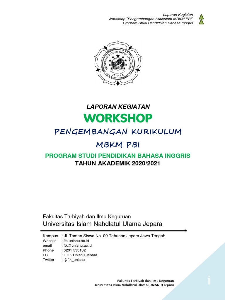 Laporan Workshop PBI 2020-2021 MBKM (TTD | PDF | Karier & Perkembangan