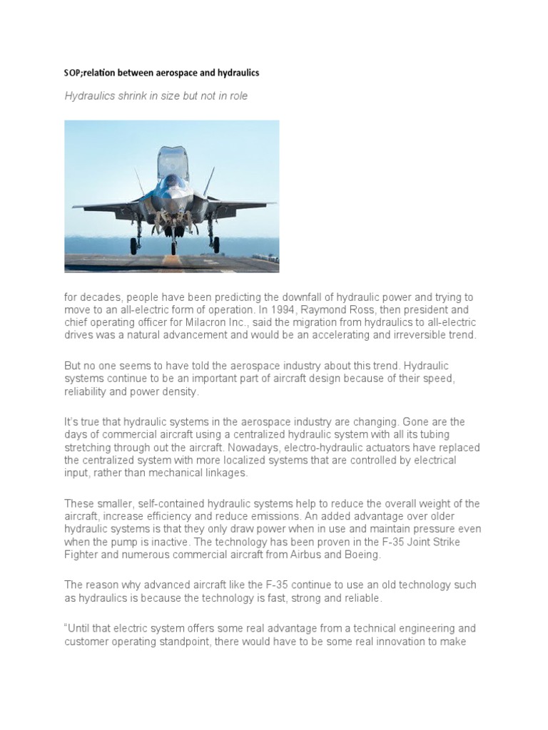 Hydraulics Shrink in Size But Not in Role: SOP Relation Between ...