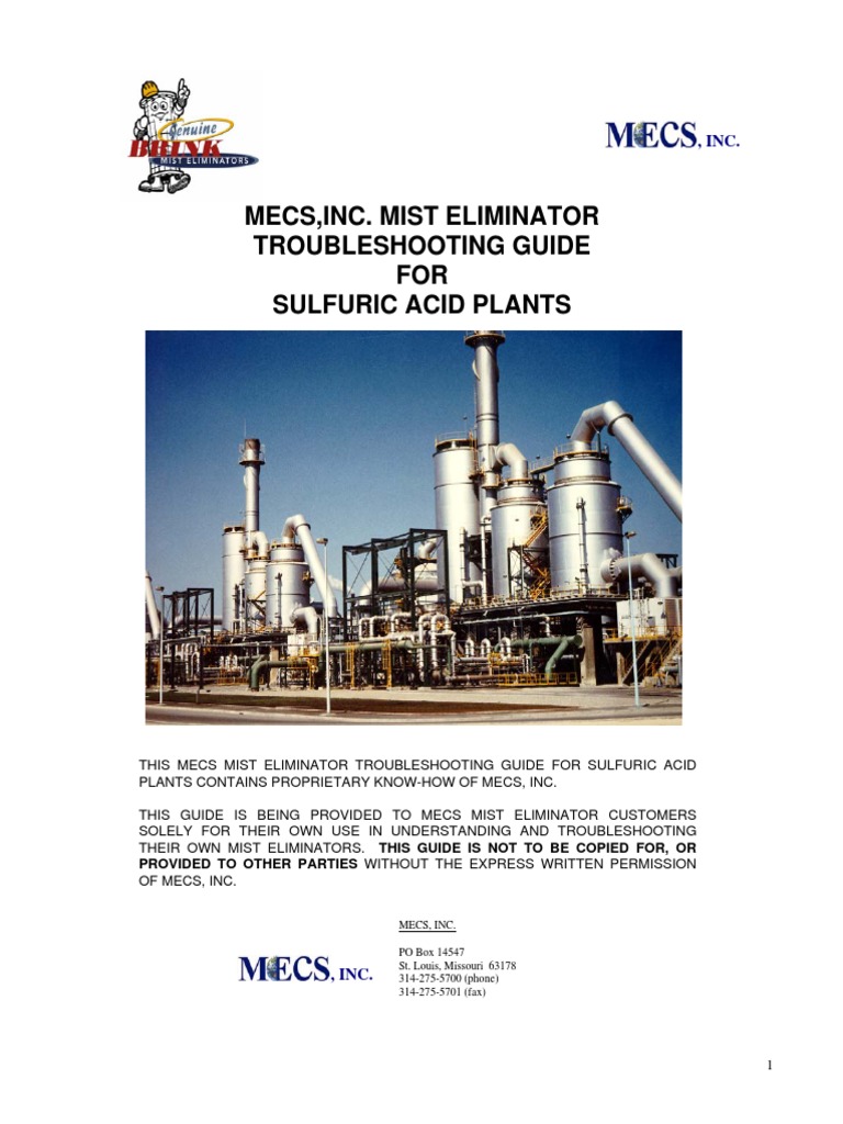 Troubleshooting Guide For Sulfuric Acid | PDF | Leak | Pressure