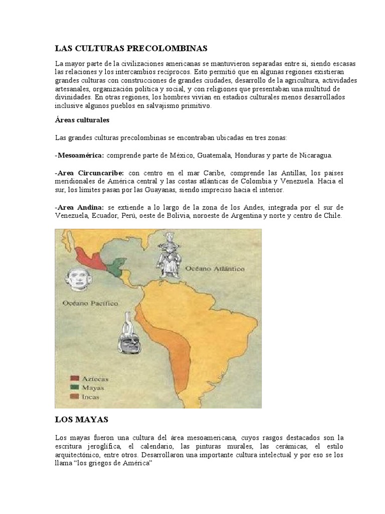 Las Culturas Precolombinas | PDF | Imperio Inca | Civilización maya