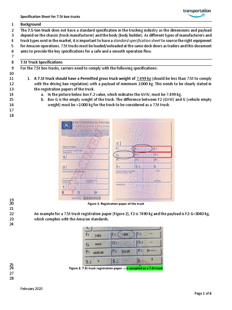 Exhibit A - Seven and Half Ton Truck Specifications | PDF | Truck ...