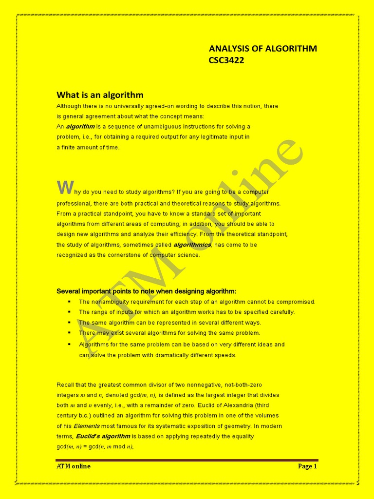 Analysis of Algorithm (Summ) | Download Free PDF | Algorithms | Array Data Structure