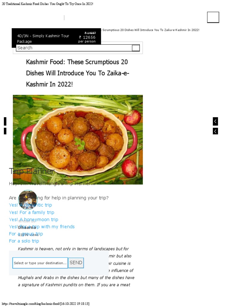 20 Traditional Kashmir Food Dishes You Ought To Try Once in 2022! | PDF ...