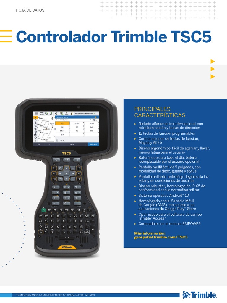 022516-528-es-AR Trimble TSC5 DS A4 0121 LRsec | PDF | Ieee 802.11 | Bluetooth