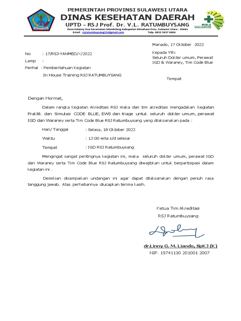 Undangan Kegiatan in House Code Blue .Docx-2 | PDF