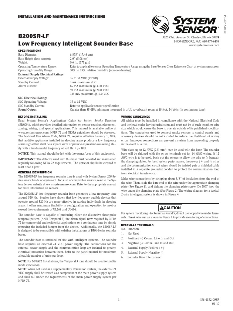 B200SR-LF Low Freq Sounder Base Install 56-4152-06-10 | PDF ...