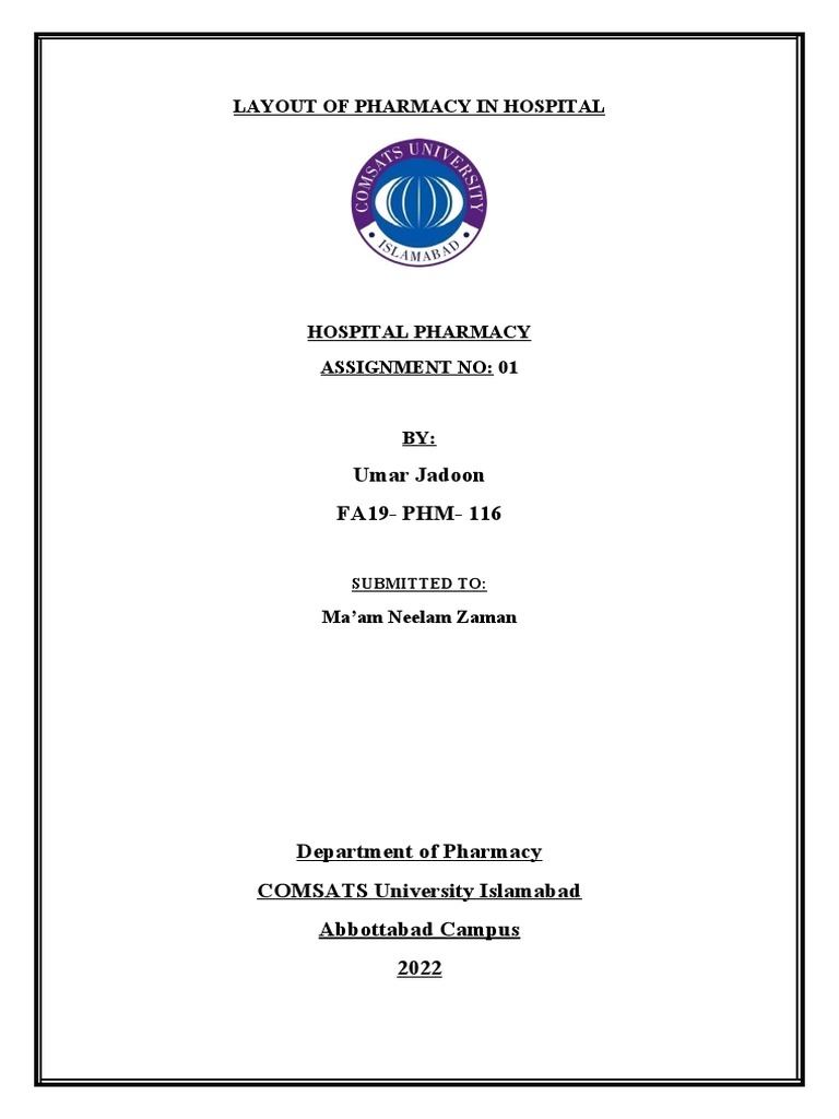 Layout Of Pharmacy In Hospital Pdf Pharmacy Medicinal Chemistry