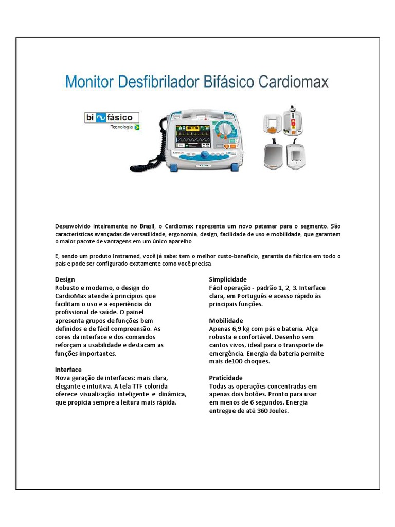Instramed - Cardiomax - Especificações Gerais | PDF | Metrologia