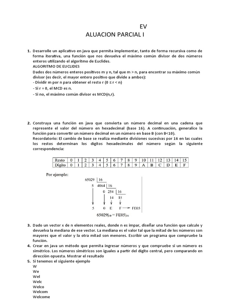 Evaluacion Parcial I | PDF