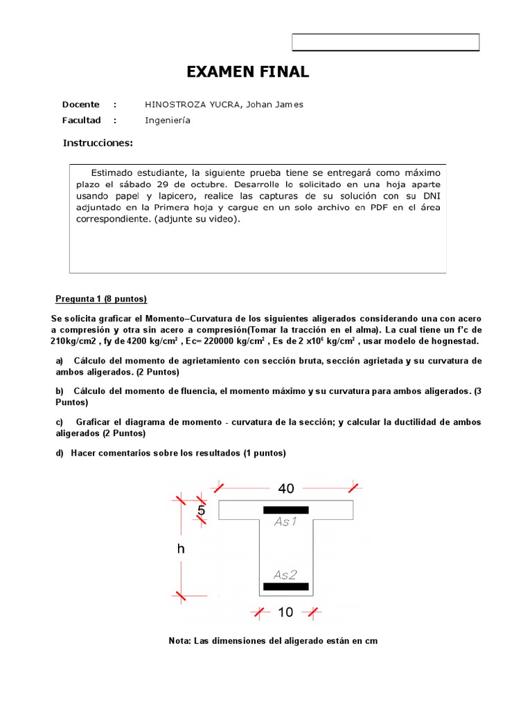 Examen Final | PDF | Ingeniero civil | Ingeniería de Edificación