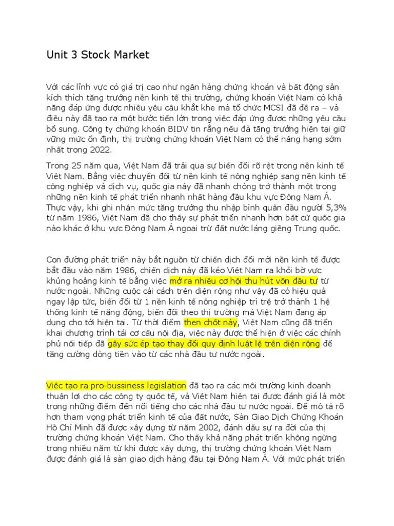 Unit 3 Stock Market | PDF