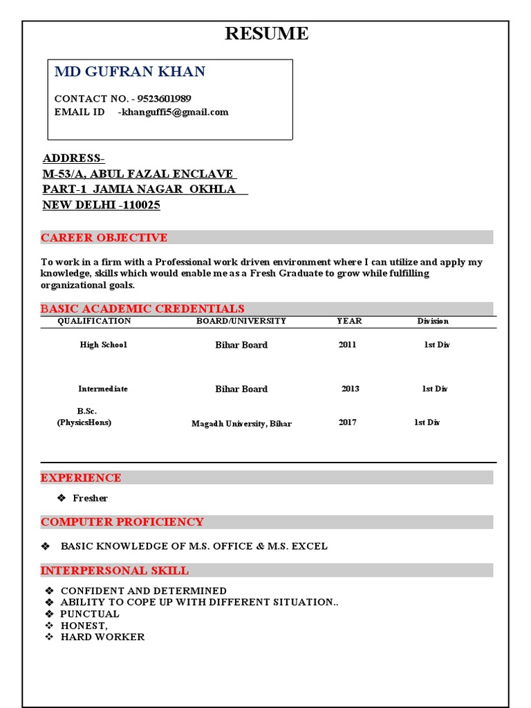 MD Gufran Khan | PDF | Career & Growth