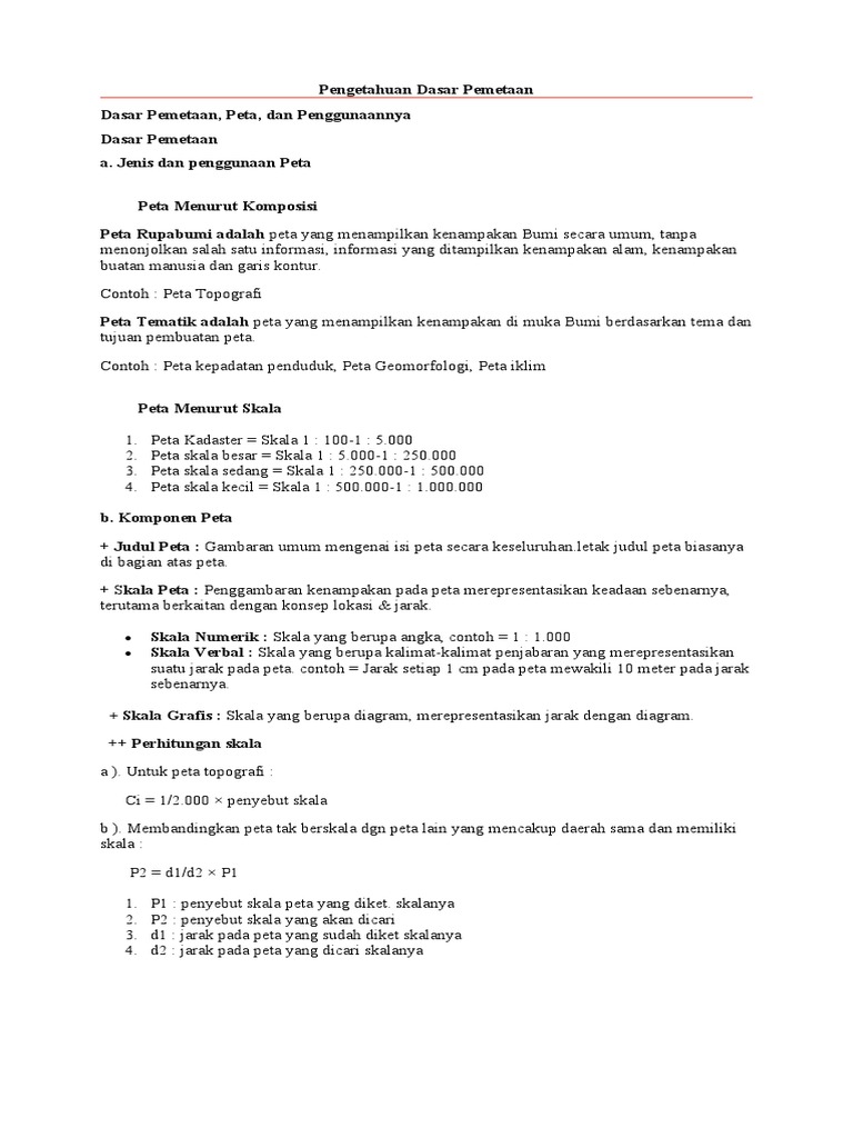 Pengetahuan Dasar Pemetaan | PDF