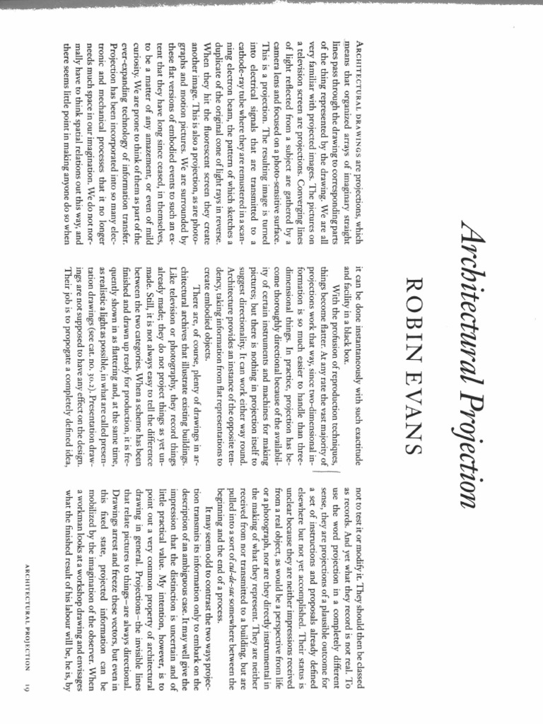 EVANS, Robin. Architectural Projection | PDF