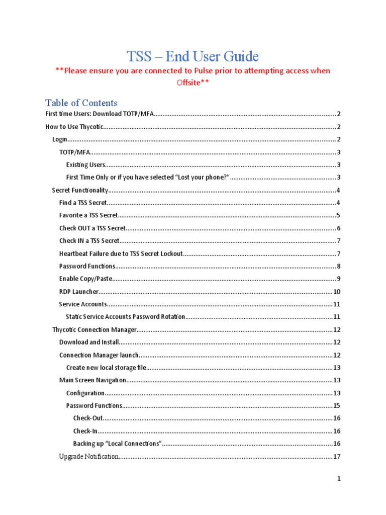TSS End User Guide | PDF | Login | Password