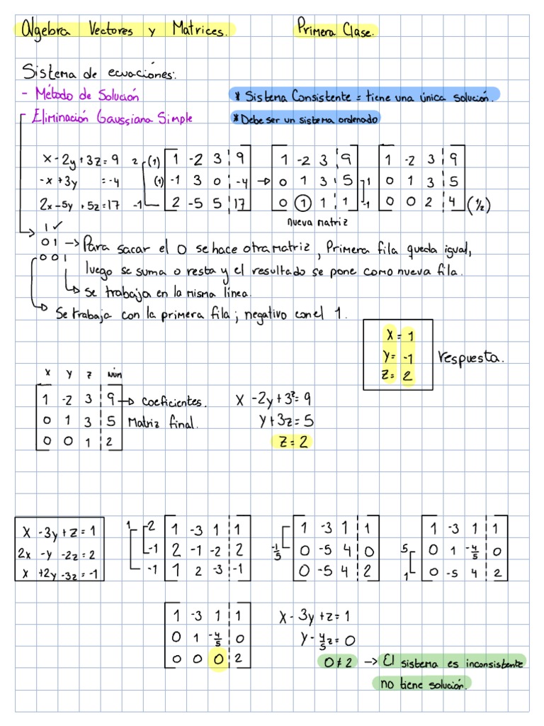 Clase Álgebra de Matrices | PDF | Álgebra | Matemáticas De La Computación