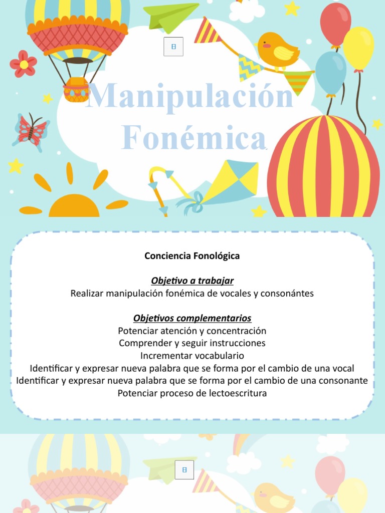 Actividades de Manipulación Fonémica | PDF | Palabra | Lingüística